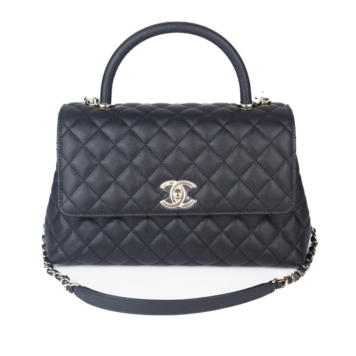 Chanel Medium Caviar Quilted Coco Top Handle Flap bag — LSC INC