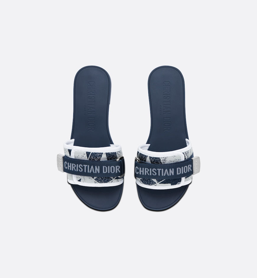 Dior (R)evolution Slides in Blue and White Technical Fabric with Dior ...