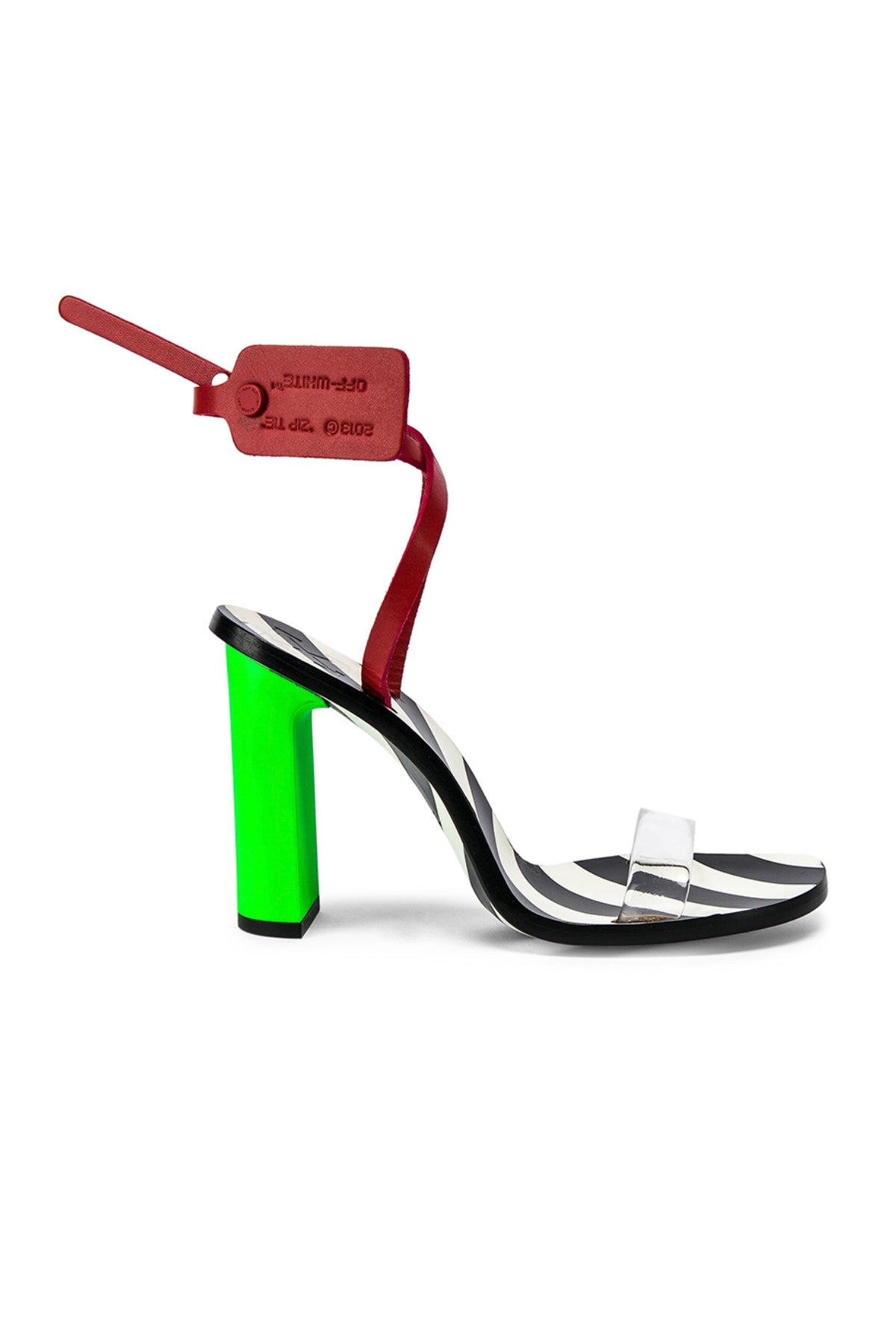 OFF- WHITE ZIP TIE CAPRI HEELS | LuxurySnob Genuine Pre Owned Designer ...