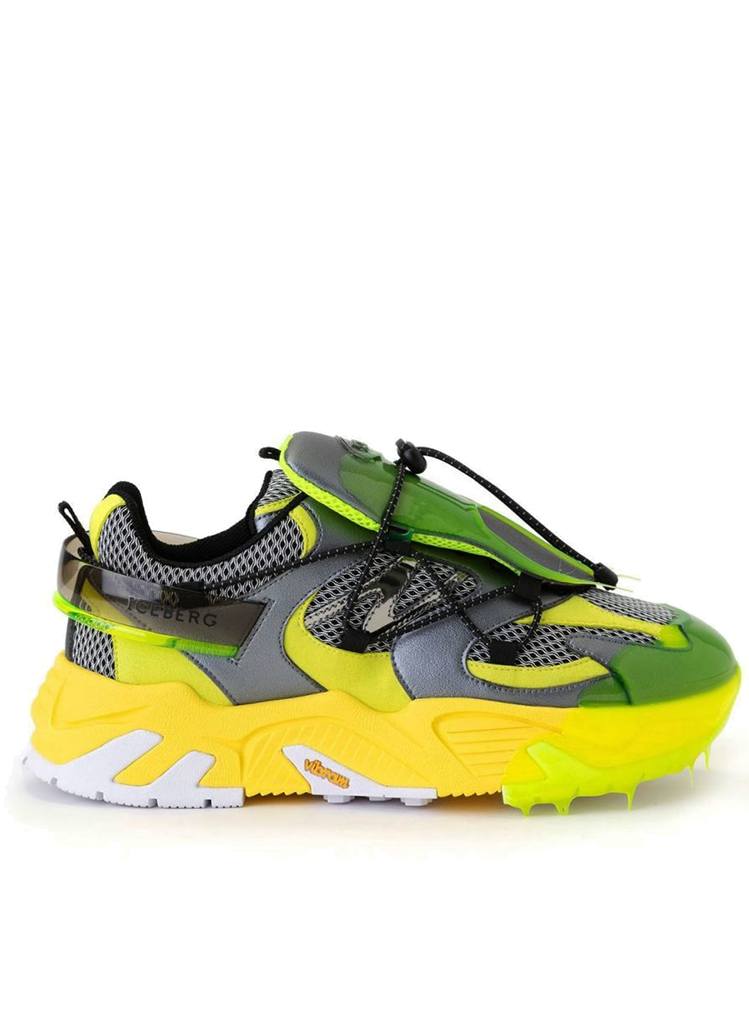 Iceberg Drip Effect Sneakers in Yellow and Green — LSC INC