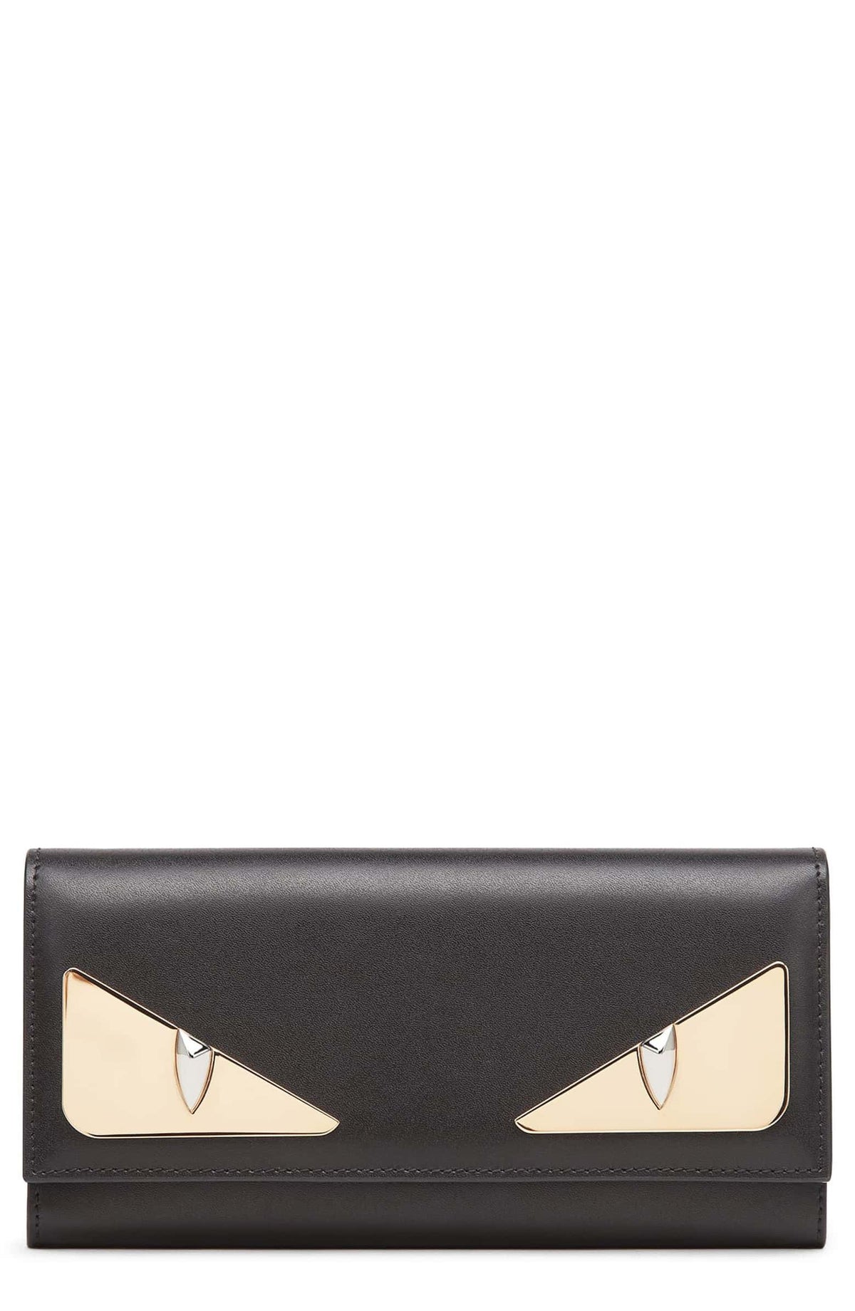 FENDI MONSTER LEATHER CONTINENTAL WALLET | LuxurySnob Genuine Pre Owned ...