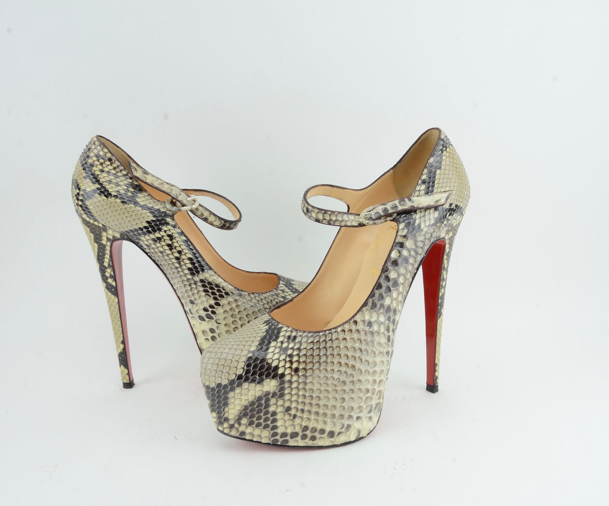 CHRISTIAN LOUBOUTIN LADY DAF 160 PYTHON | LuxurySnob Genuine Pre Owned Designer Goods — LSC INC