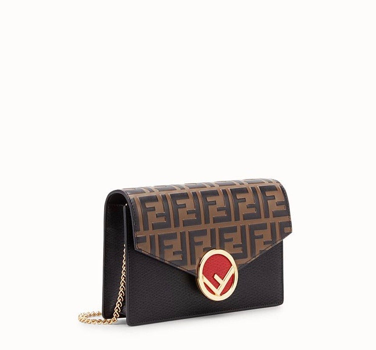 FENDI LOGO WALLET ON CHAIN | LuxurySnob Genuine Pre Owned Designer ...